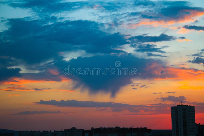 Dawn Sky. Rain is Gathering from the Cloud Stock Image - Image of ...