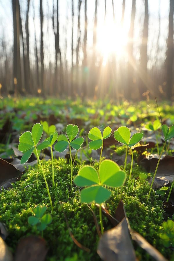 At Dawn, Sunlight Passes through the Forest S Foliage, Shining a Light ...