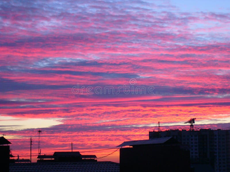 Sunrise Painted the Sky in Incredible Colors Stock Image - Image of ...