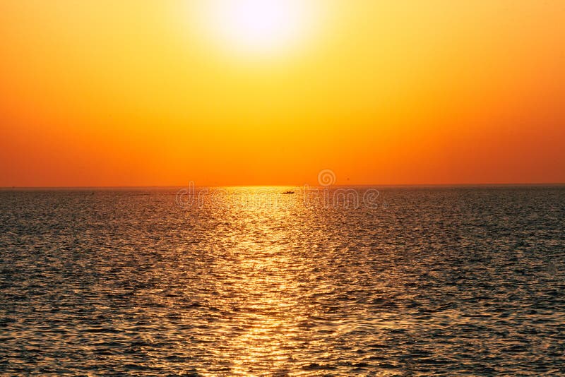 Dawn or Sunset on the Sea, the Ocean, the Lake. Beautiful View. the Sun ...