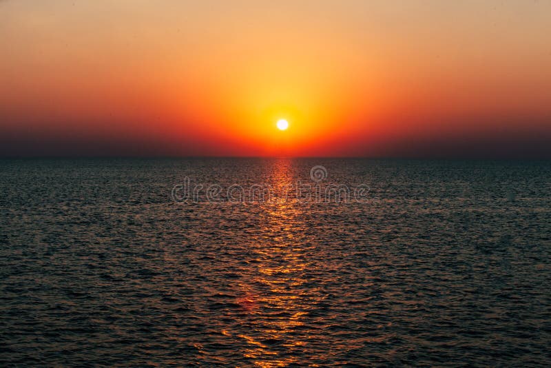 Dawn or Sunset on the Sea, the Ocean, the Lake. Beautiful View. the Sun ...