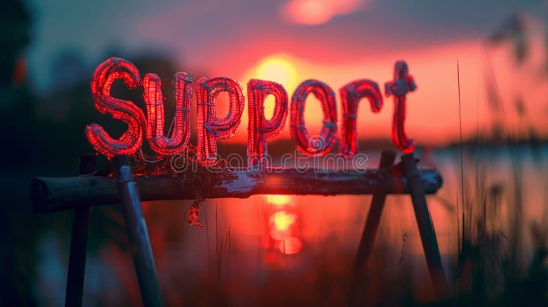 Dawn Support Concept Creative Horizontal Art Poster. Stock Illustration ...