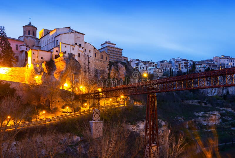 Dawn View of Saint Paul Bridge in Cuenca Stock Photo - Image of ...