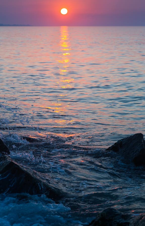 Dawn view of sea stock photo. Image of sunny, relaxation - 69004956