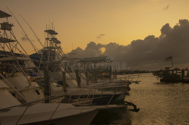 Dawn at a Florida Keys Marina. Stock Image - Image of dawn, florida ...