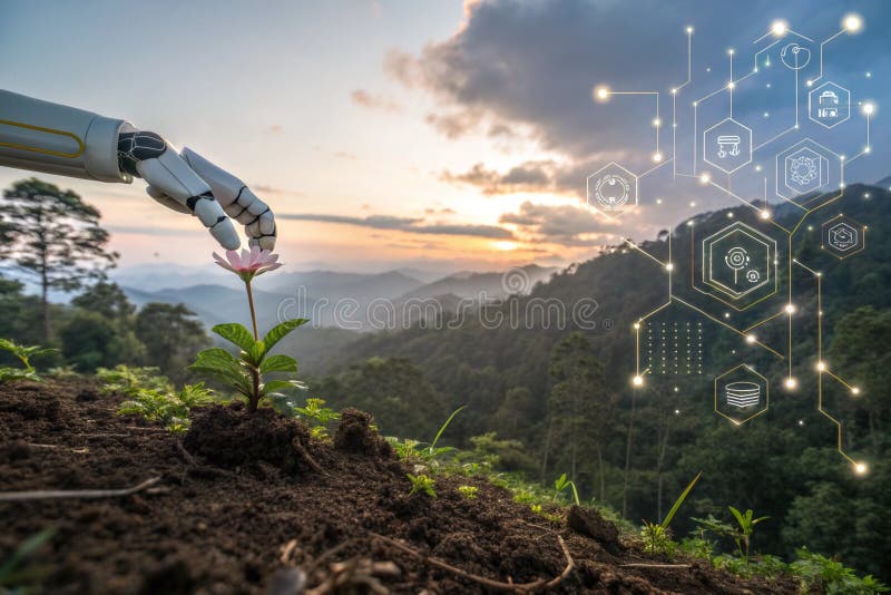 The Dawning of a New Age - Evolution and Environment Concept Stock ...