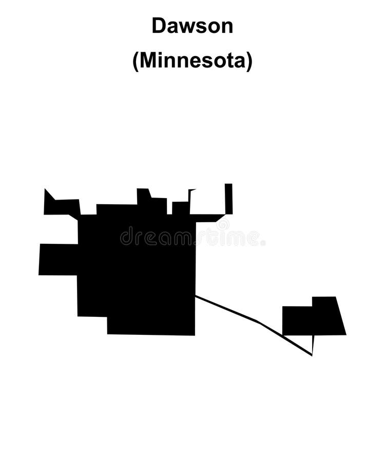 Dawson outline map stock illustration. Illustration of design - 387419515
