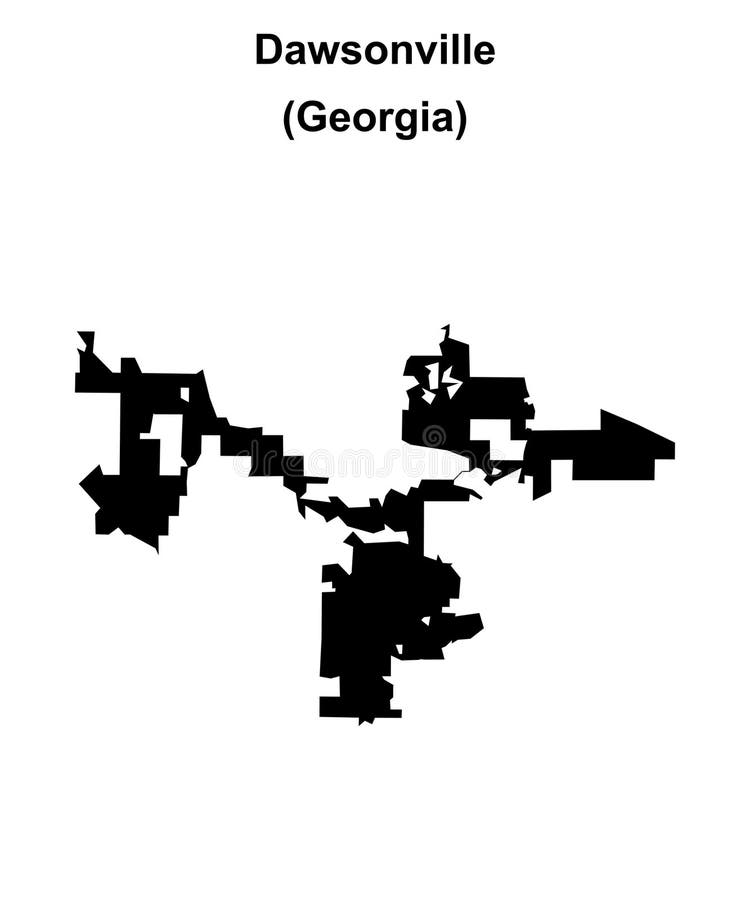 Dawsonville outline map stock vector. Illustration of template - 387021169
