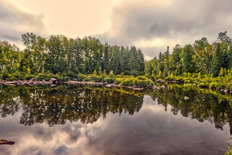 Day Break on a Quiet Current River, , Thunder Bay, on, Canada Stock ...