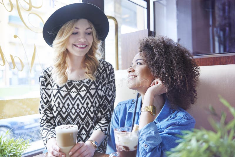 Day at cafe stock image. Image of people, bonding, chatting - 98633287