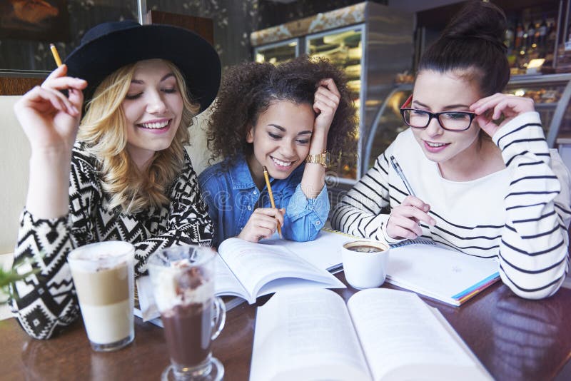 Day at cafe stock image. Image of attractive, enjoying - 98632881