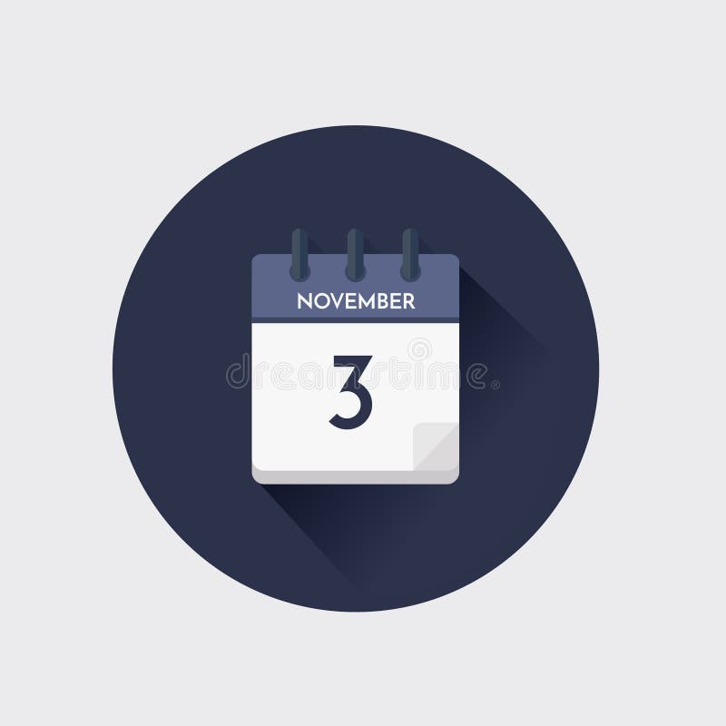 Day Calendar with Date November 3. Stock Illustration - Illustration of ...