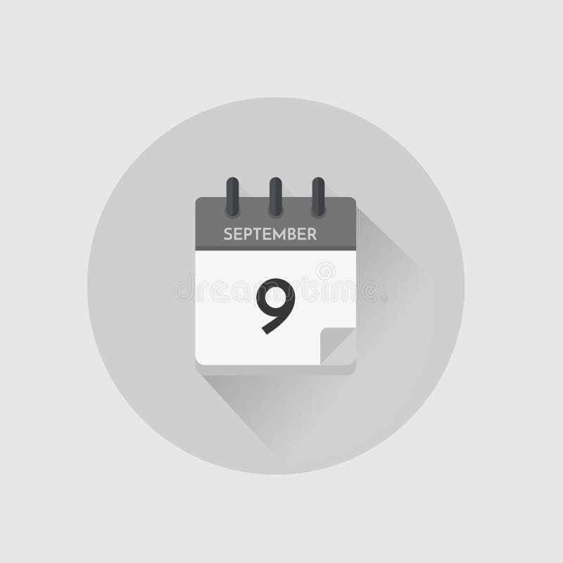 Day Calendar with Date September 9. Stock Illustration - Illustration ...