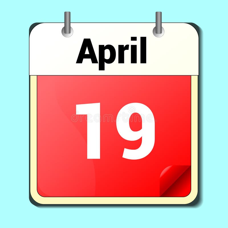 Day on the Calendar, Vector Image Format, April 19. Stock Vector ...