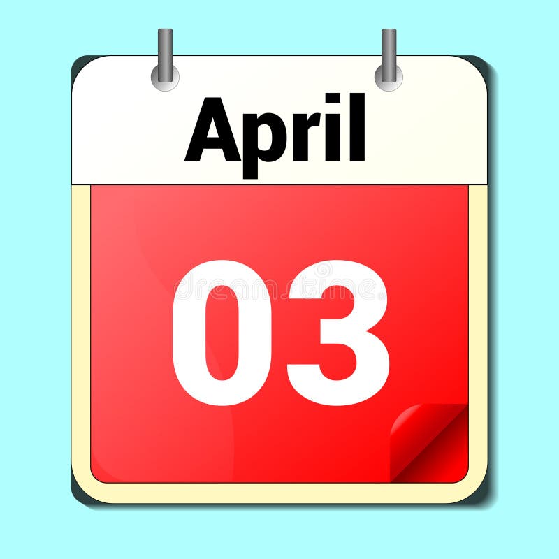 Day on the Calendar, Vector Image Format, April 03 Stock Vector ...