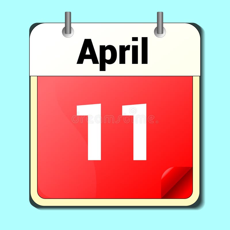 Day on the Calendar, Vector Image Format, April 11 Stock Vector ...