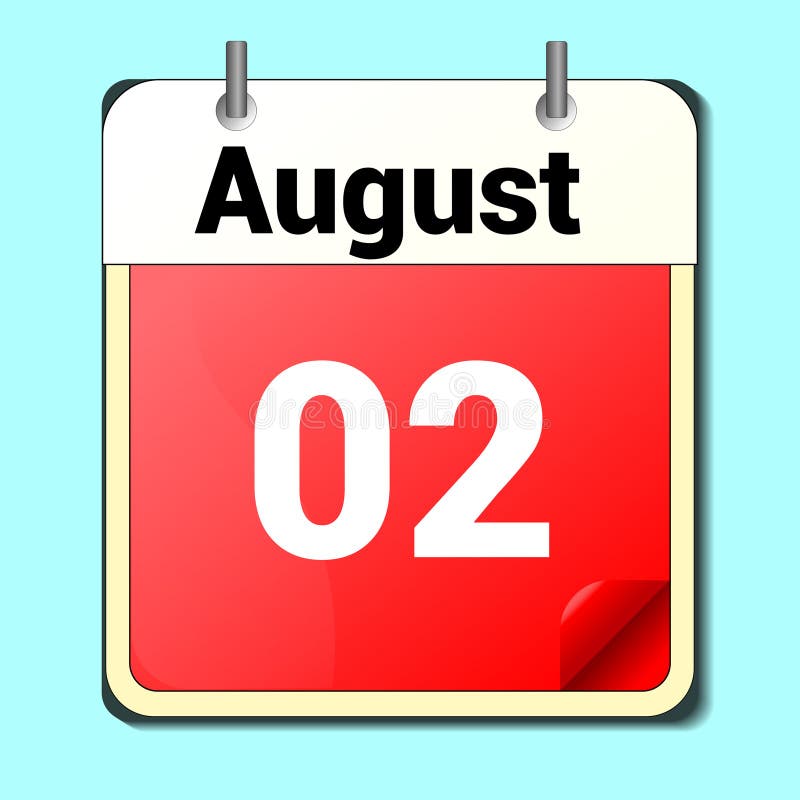 Day on the Calendar, Vector Image Format, August 2 Stock Vector ...