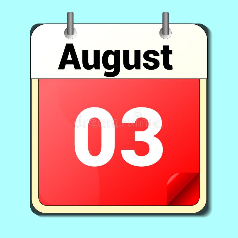 Day on the Calendar, Vector Image Format, August 3 Stock Vector ...