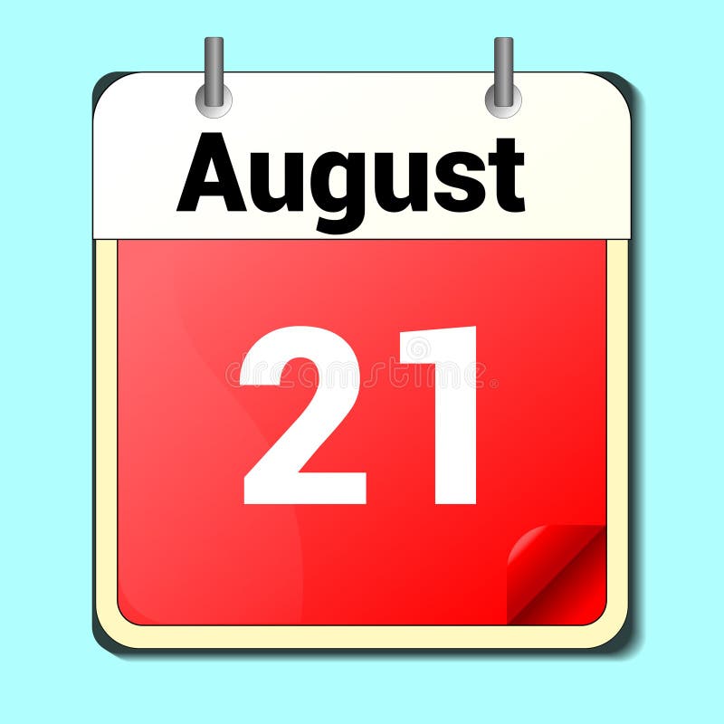 Day on the Calendar, Vector Image Format, August 21 Stock Vector ...
