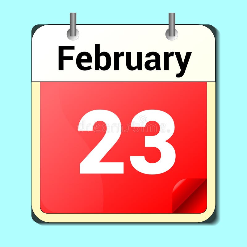 Day on the Calendar, Vector Image Format, February 23 Stock Vector ...