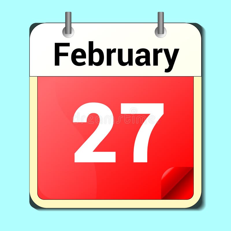 Day on the Calendar, Vector Image Format, February 27 Stock Vector ...