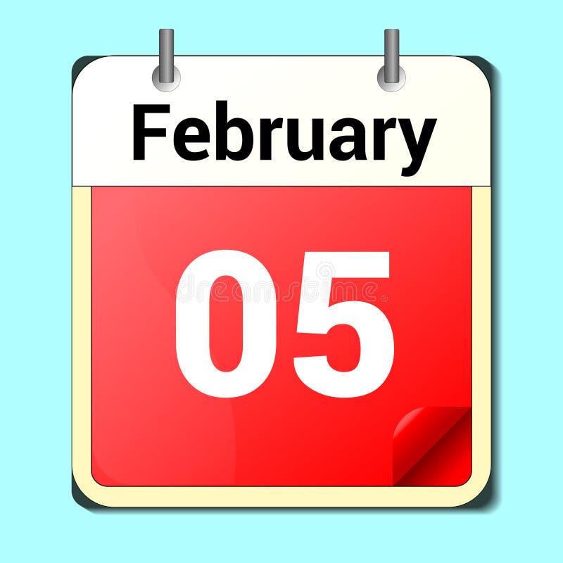 Day on the Calendar, Vector Image Format, February 5 Stock Vector ...