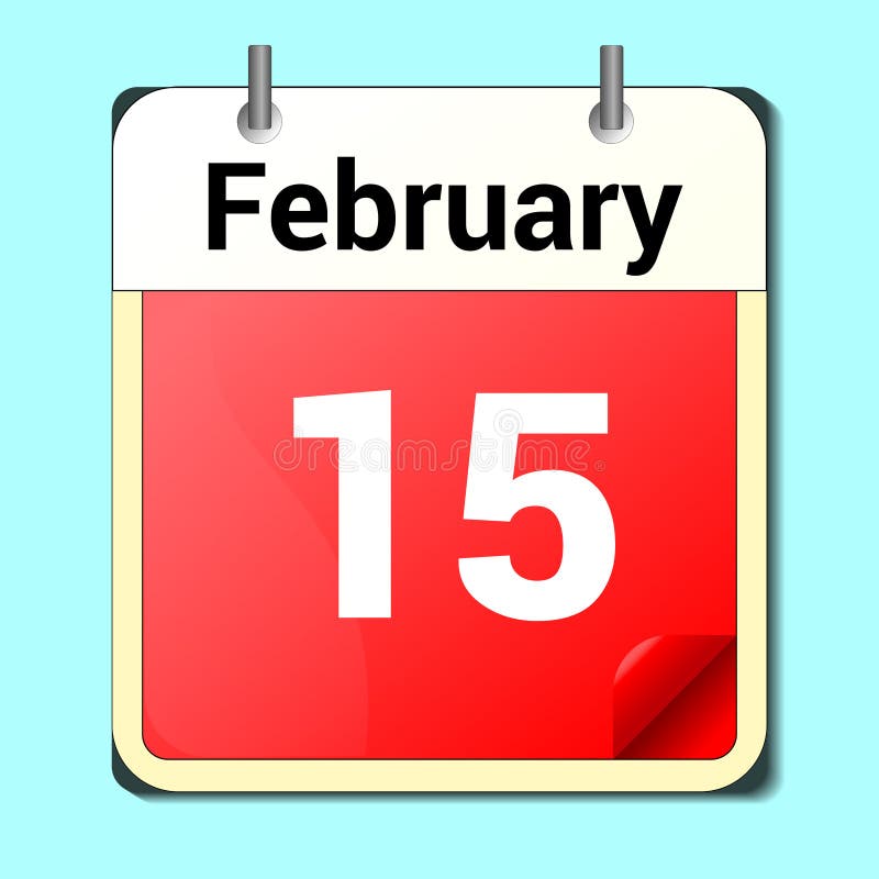 Day on the Calendar, Vector Image Format, February 15 Stock Vector ...