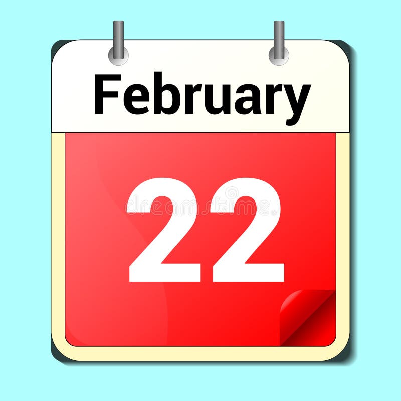 Day on the Calendar, Vector Image Format, February 22 Stock Vector ...