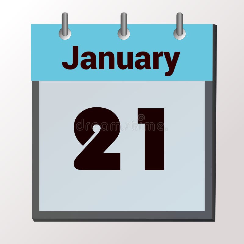 Vector Calendar Page with Date January 21, Light Colors Stock Vector ...