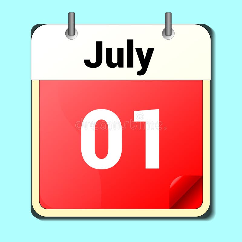 Day on the Calendar, Vector Image Format, July 1 Stock Vector ...