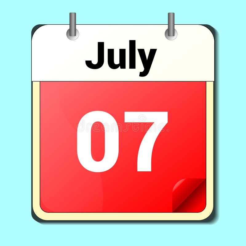 Day on the Calendar, Vector Image Format, JULY 7 Stock Vector ...