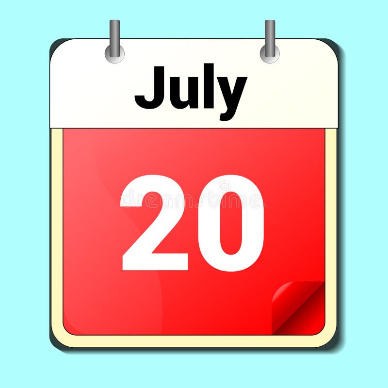 Day on the Calendar, Vector Image Format, JULY 20 Stock Vector ...