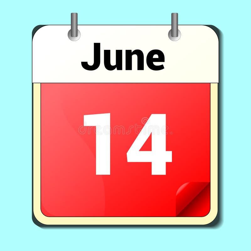 Day on the Calendar, Vector Image Format, June 14 Stock Illustration ...