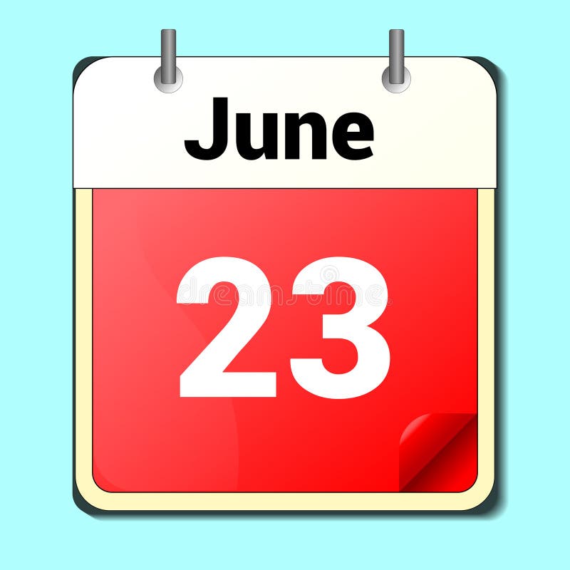Day on the Calendar, Vector Image Format, June 23 Stock Vector ...