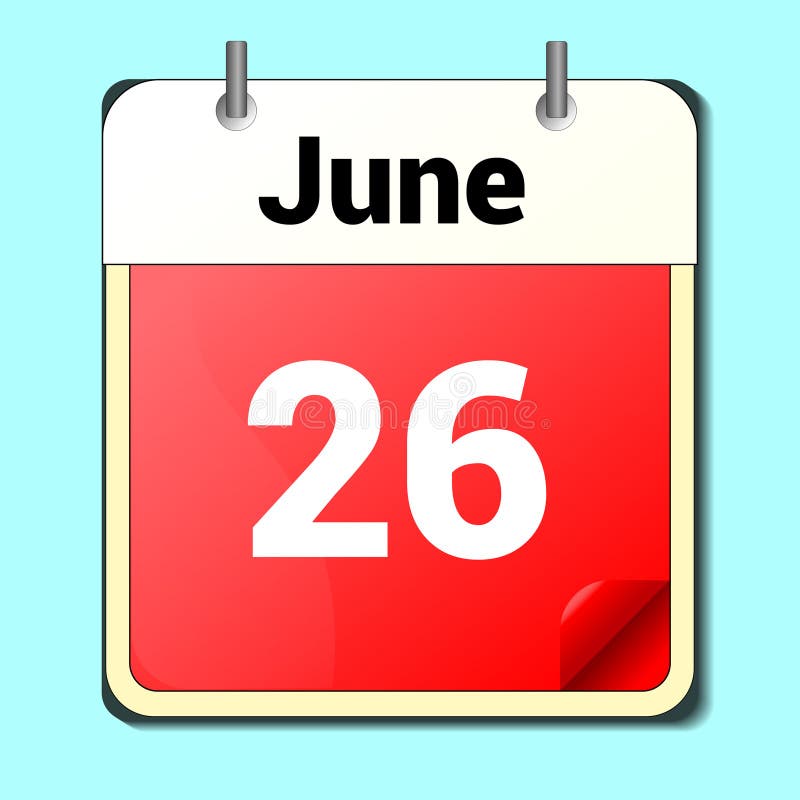 Day on the Calendar, Vector Image Format, June 26 Stock Vector ...