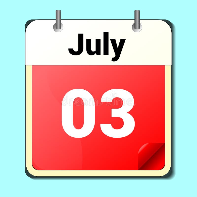 Day on the Calendar, Vector Image Format, JULY 3 Stock Illustration ...