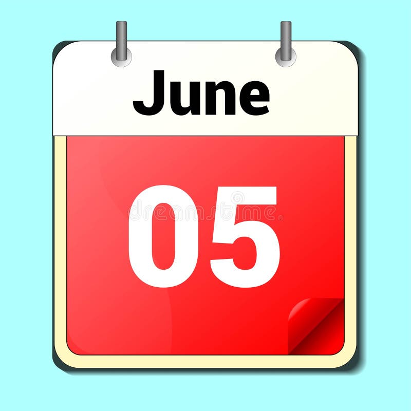 Day on the Calendar, Vector Image Format, June 5 Stock Vector ...