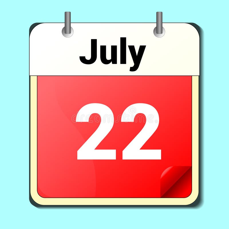 Day on the Calendar, Vector Image Format, JULY 22 Stock Vector ...