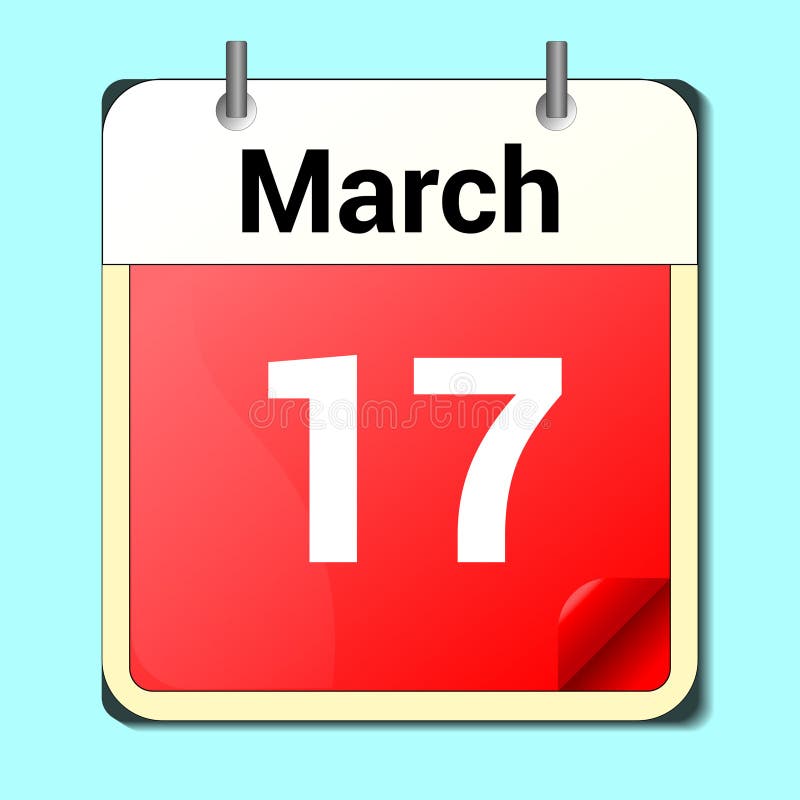Day on the Calendar, Vector Image Format, March 17 Stock Illustration ...