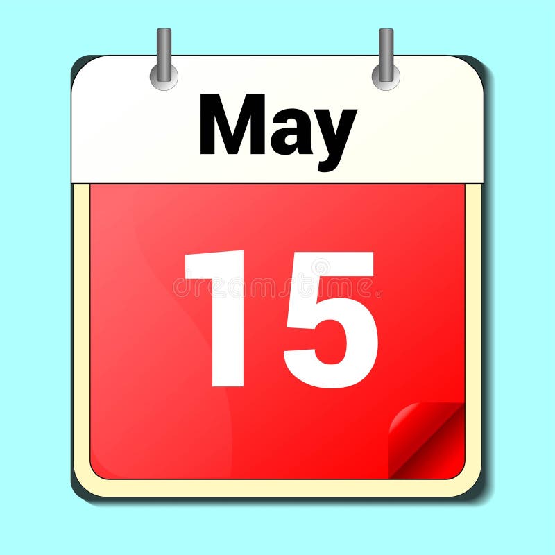 Day on the Calendar, Vector Image Format, May 15 Stock Vector ...