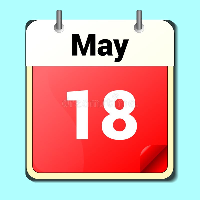 Day on the Calendar, Vector Image Format, May 18 Stock Vector ...