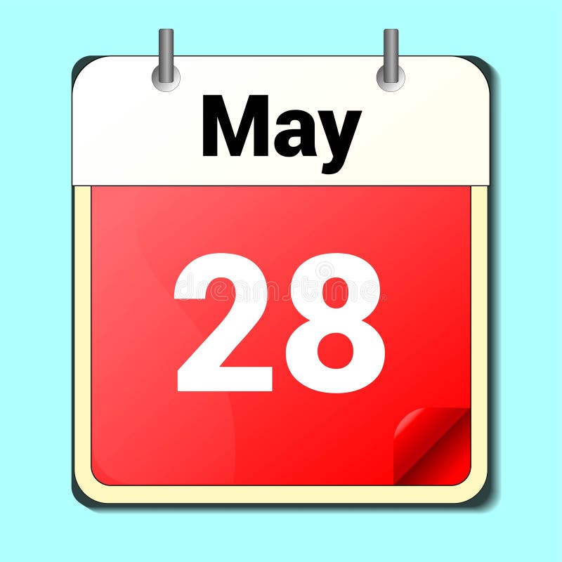 Day on the Calendar, Vector Image Format, May 28 Stock Vector ...