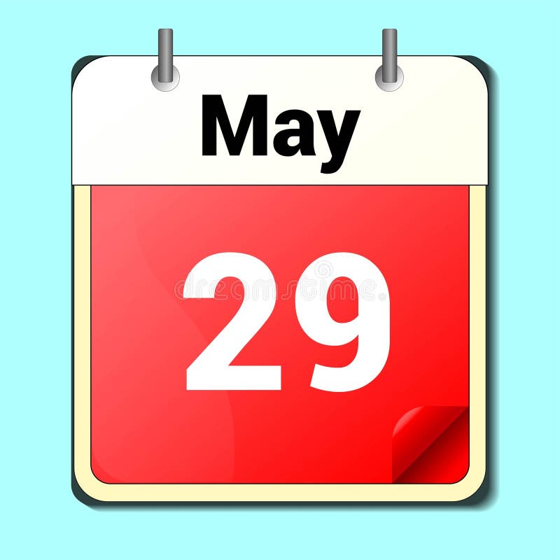 Day on the Calendar, Vector Image Format, May 29 Stock Vector ...