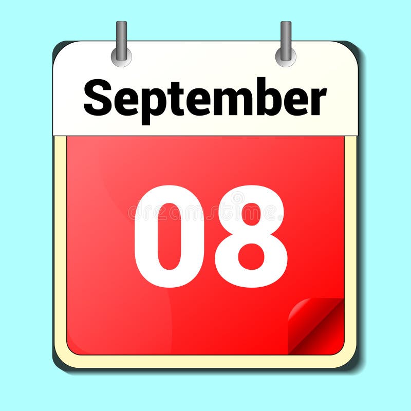 Day on the Calendar, Vector Image Format, September 8 Stock Vector ...