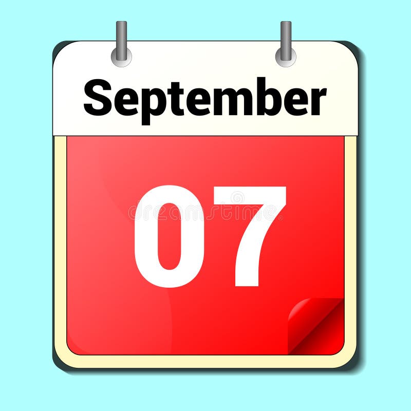 Day on the Calendar, Vector Image Format, September 7 Stock Vector ...