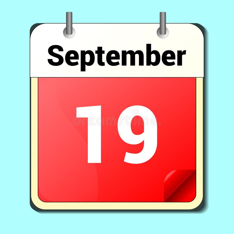 Day on the Calendar, Vector Image Format, September 19 Stock Vector ...