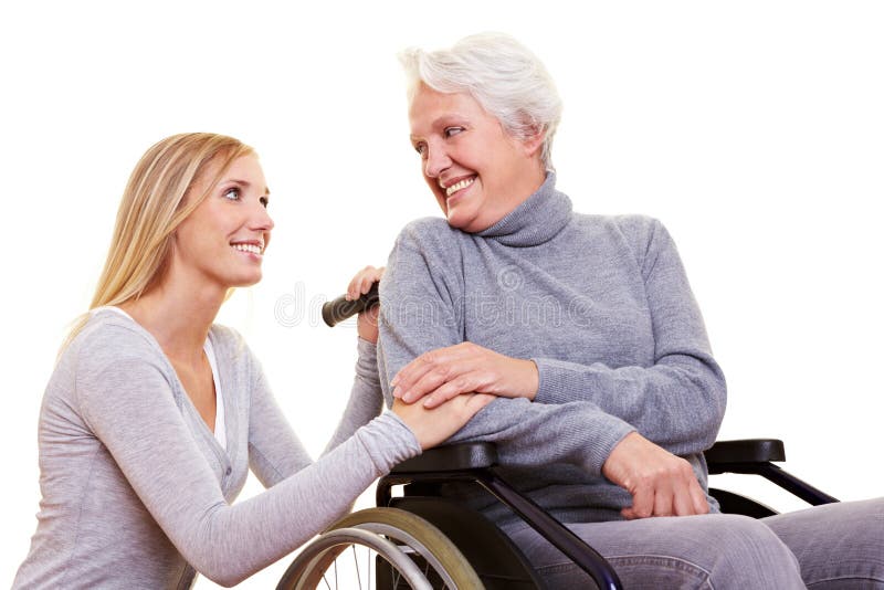 Smiling Disabled Senior Woman Stock Photo - Image of patient, closeness ...