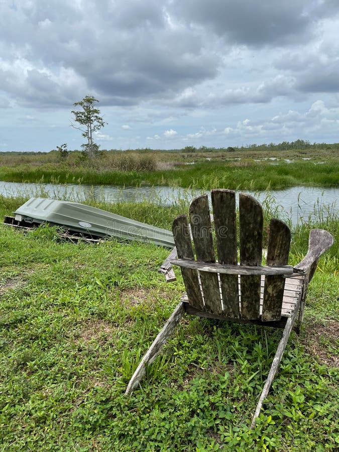 Day chairs in swamp stock photo. Image of appalachian - 230885478