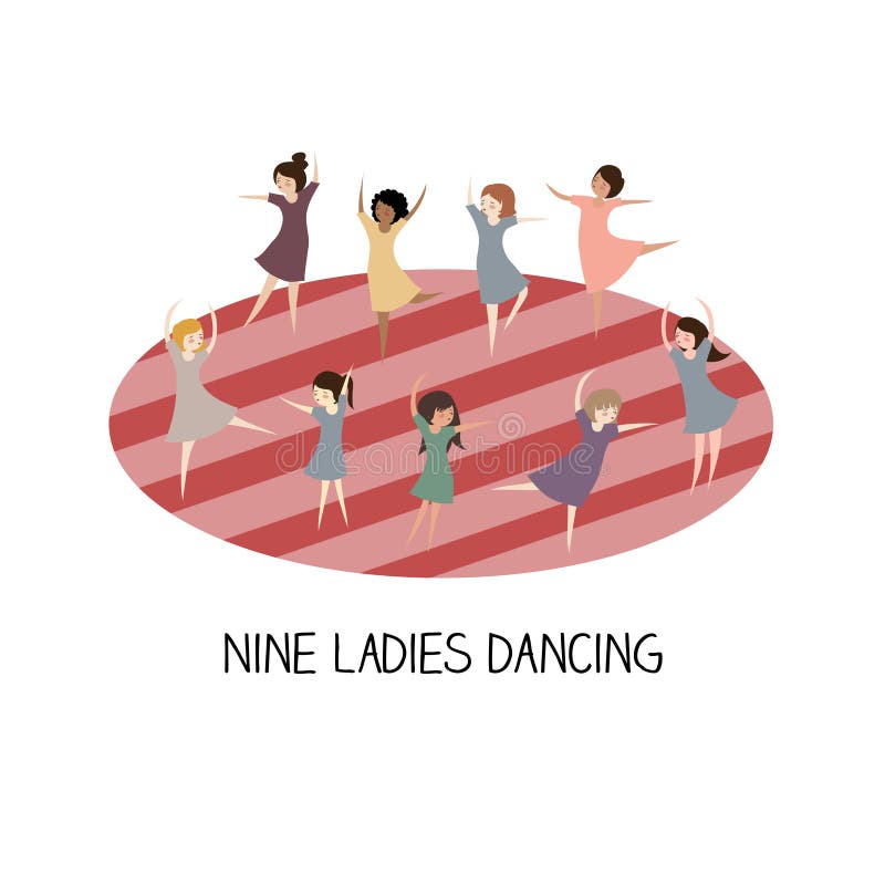 Nine Ladies Dancing Stock Illustrations – 14 Nine Ladies Dancing Stock ...