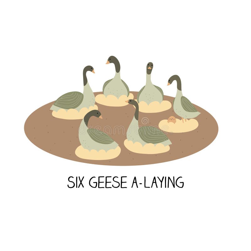 Six Geese Laying Stock Illustrations – 30 Six Geese Laying Stock ...